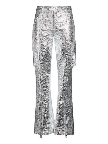 Dolce & Gabbana Jacquard Metallic Cargo Pants - Silver