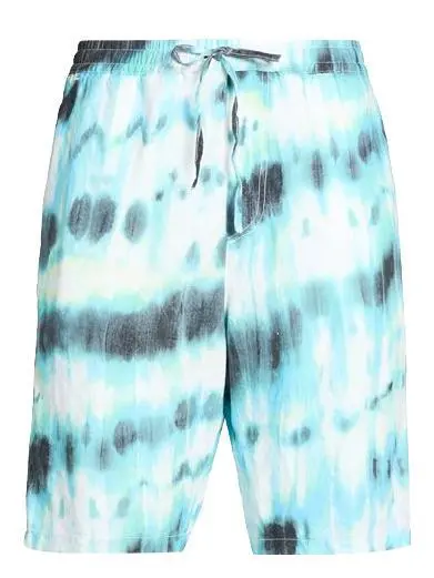 120% Lino Linen Tie-dyed Casual Shorts - Blue