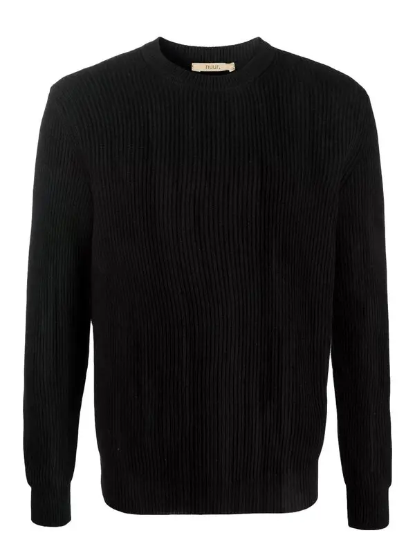 NUUR Round Neck Knit Jumper - Black