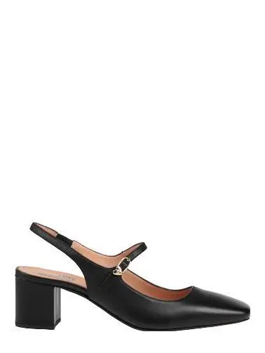 Moschino Leather Slingback Pumps - Black
