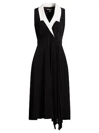 Karl Lagerfeld Two-tone Flared Midi Dress - Black
