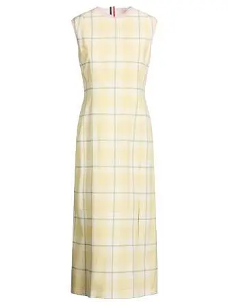 Thom Browne Midi Wool Flared Dress - Yellow