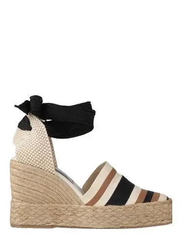 PALOMITAS BY PALOMA BARCELÓ Striped Wedge Espadrilles - Black