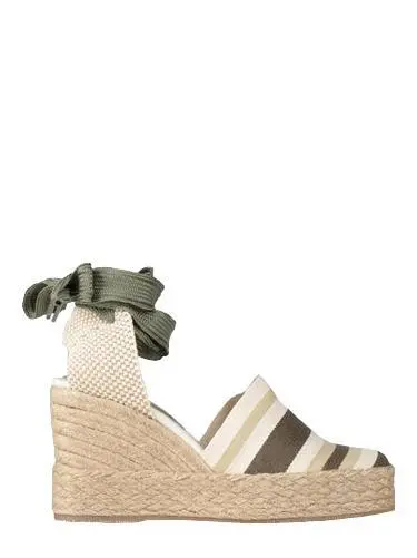 PALOMITAS BY PALOMA BARCELÓ Striped Wedge Espadrilles - Green