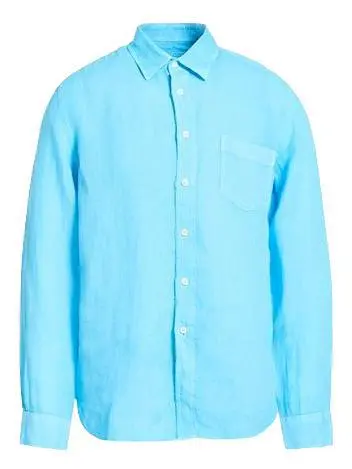 120% Lino Shirt Size Linen - Azure