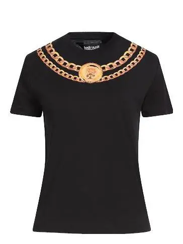 Just Cavalli Cotton T-shirt With Print - Black