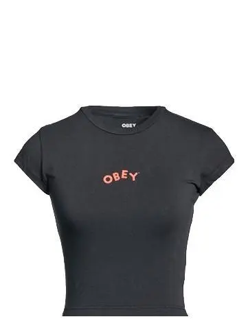 Obey Logo-print Jersey T-shirt - Black
