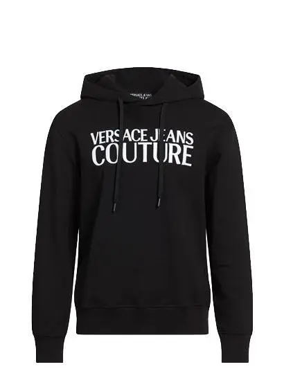 Versace Cotton Blend Sweatshirt With Embroidered Logo - Black