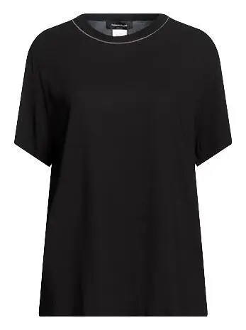 Fabiana Filippi T-shirt In Viscose, Elastane, And Ecobrass - Black