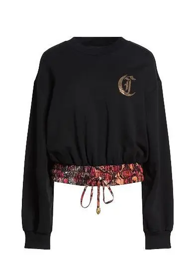 Just Cavalli Solid Color French Terry Sweatshirt - Black