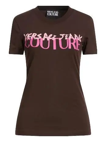 Versace Logo-print Jersey T-shirt - Brown