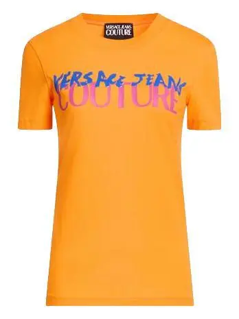 Versace Logo-print Jersey T-shirt - Mandarin