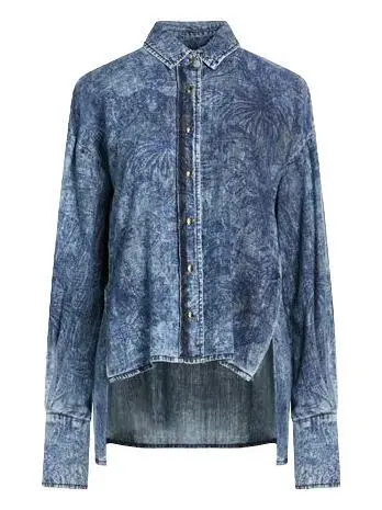 Just Cavalli Floral-print Long Sleeve Shirt - Blue