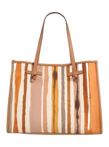 GIANNI CHIARINI Marcella Club Striped Twill Tote - Beige