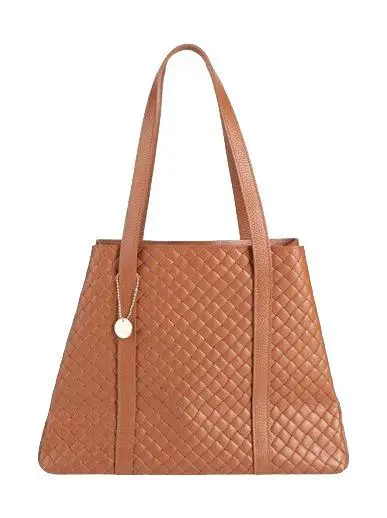LAURA DI MAGGIO Leather Quilted Shopper Bag - Tan