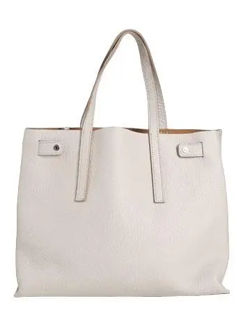 GIANNI CHIARINI Leather Tote With Detachable Shoulder Strap - White