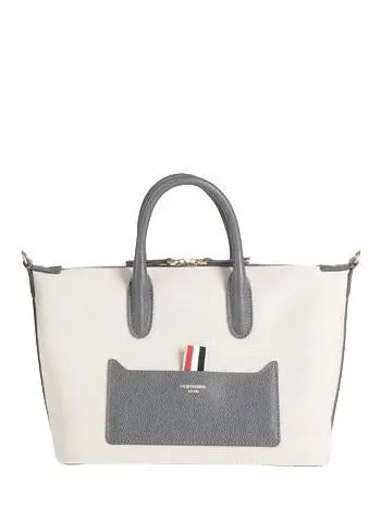 Thom Browne Textile Fibers And Calfskin Handbag - Beige