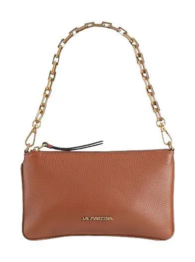 LA MARTINA Pebbled Leather Handbag - Brown