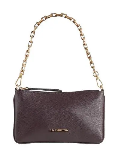 LA MARTINA Pebbled Leather Handbag - Purple