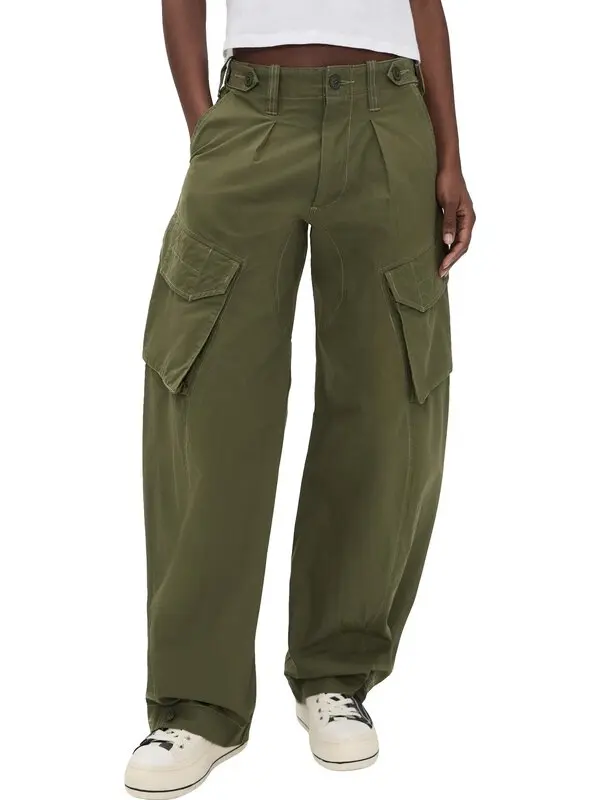 R13 Barrel Cargo Pants - Olive Green