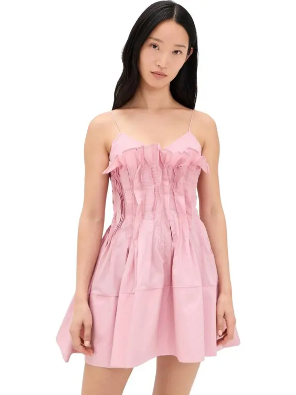MARQUES' ALMEIDA Cinched Pleated Mini Dress - Pink