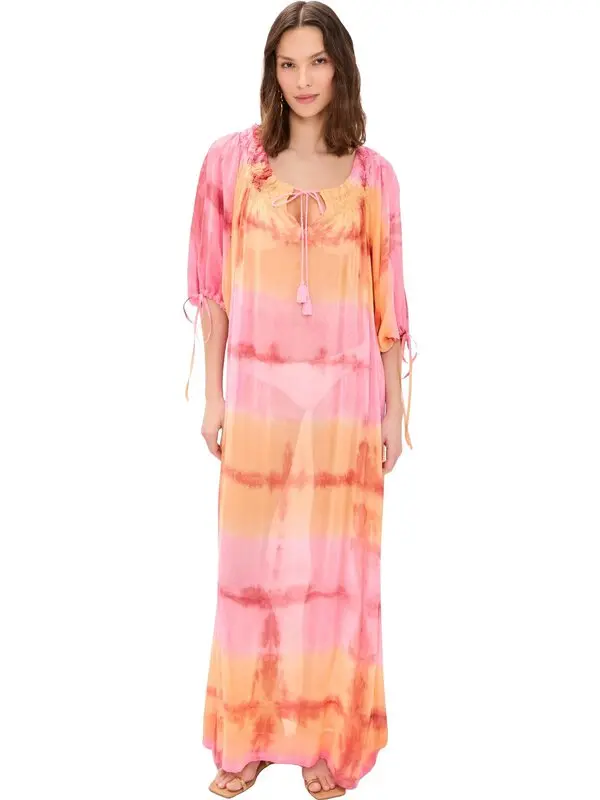 CONIGLIO PALM BEACH Delray Maxi Dress - Bromeliad Hand Dye