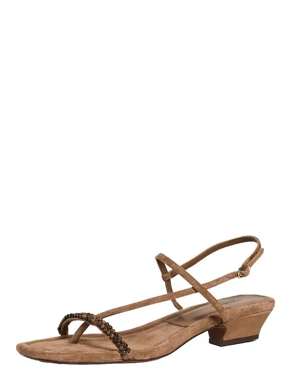 Madewell Tonio Beaded Strappy Sandals - Aged Cognac