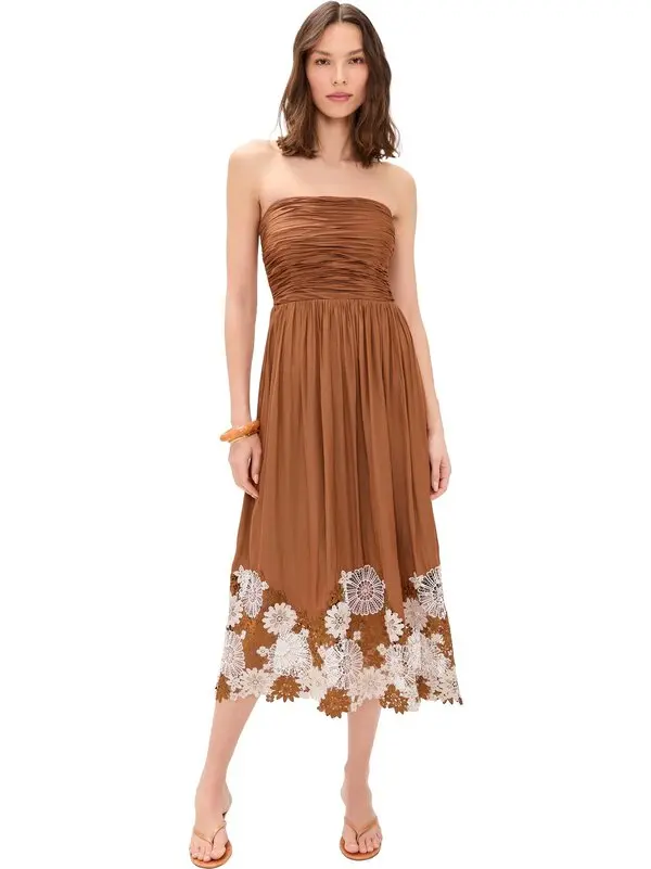 Ramy Brook Milani Strapless Dress - Coffee