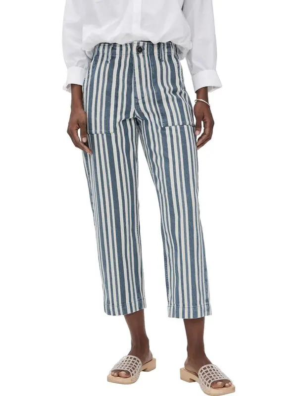 Secular Alex Utility Stripe Pants - Fisherman Blue Stripe