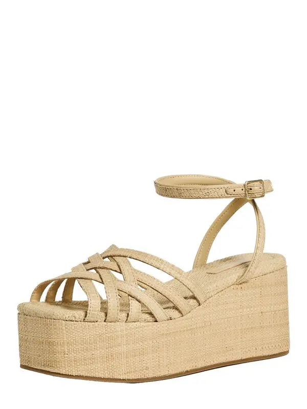 LOEFFLER RANDALL Channing Platform Sandals - Natural