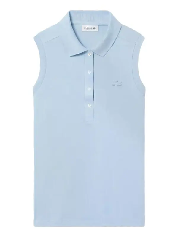 Lacoste Buttoned Sleeveless Polo Shirt - Blue