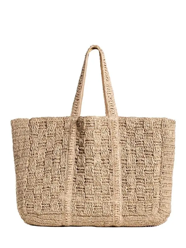 Faherty Brand Extra Large Raffia Tote - Natural