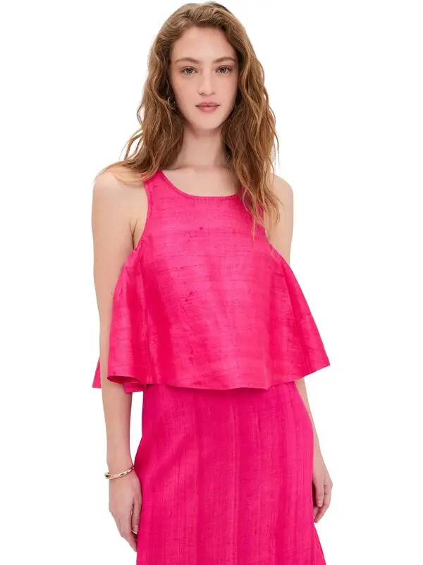 CONIGLIO PALM BEACH Silk Tank Top - Lush Pink