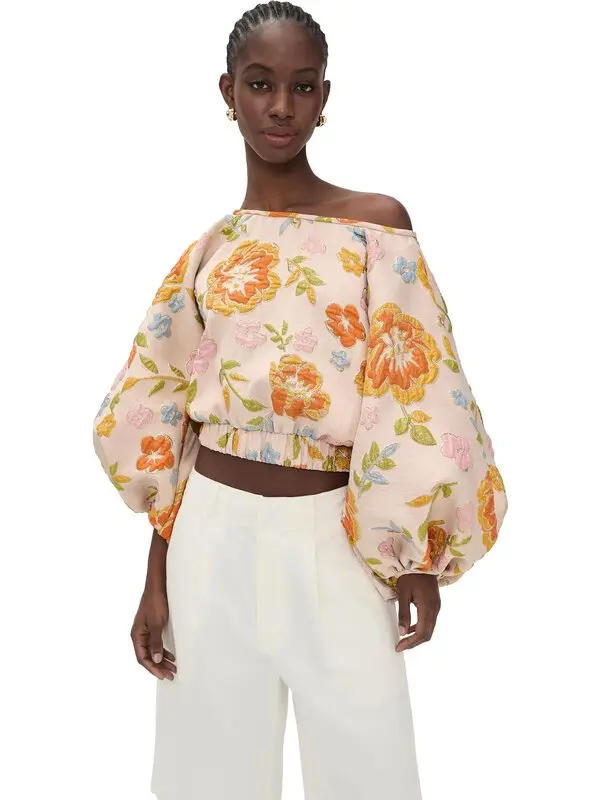 Arianne Elmy Floral Embroidered Jacquard Top - Refresh