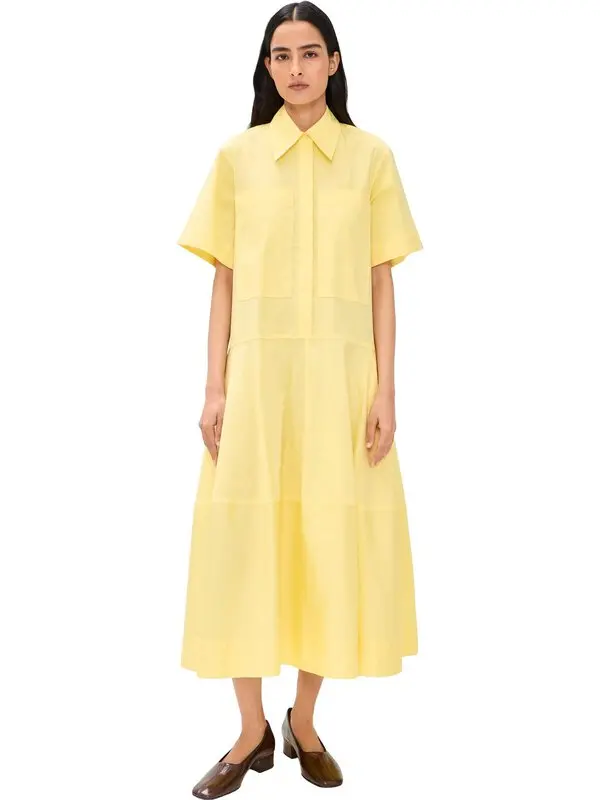 LEE MATHEWS Emilie Lantern Midi Dress - Yellow
