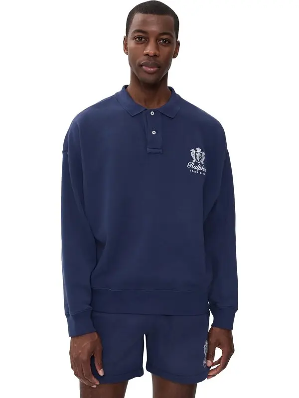 Polo Ralph Lauren Island Fleece Polo Sweatshirt - Dark Cobalt