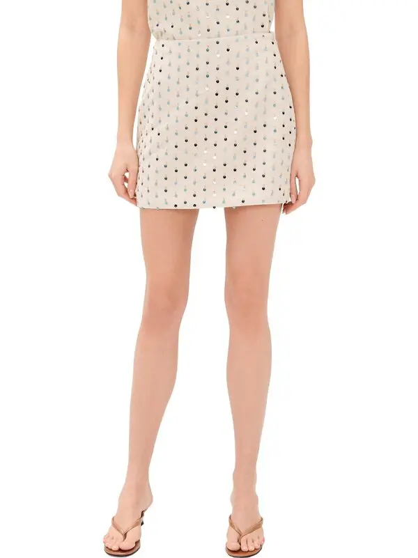 Line & Dot Sunstone Mini Skirt - Ecru