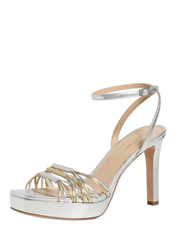 Veronica Beard Beverlee Metallic Sandals - Silver/pale Gold