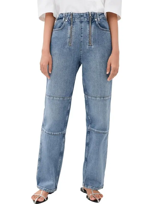 Tibi Classic Wash Denim Fischer Jeans - Classic Blue