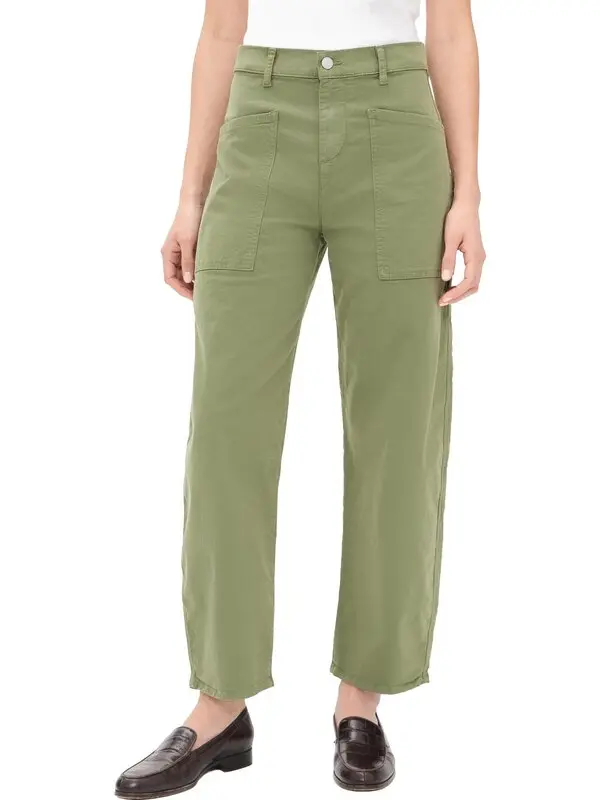 Frank & Eileen Twill Barrel Trousers - Olive