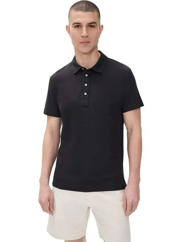Billy Reid Pensacola Pique Polo - Black