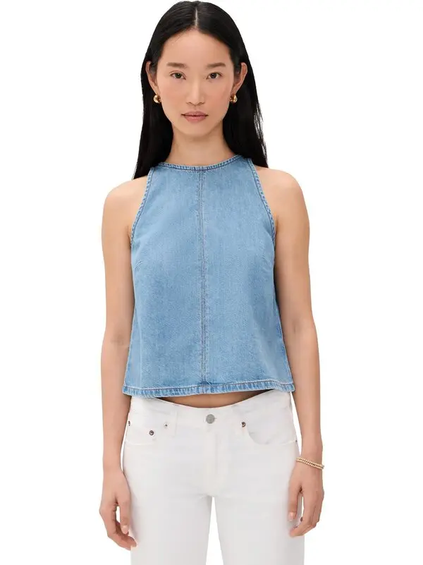 Madewell Denim Halter Tank - Clean Soft Sky