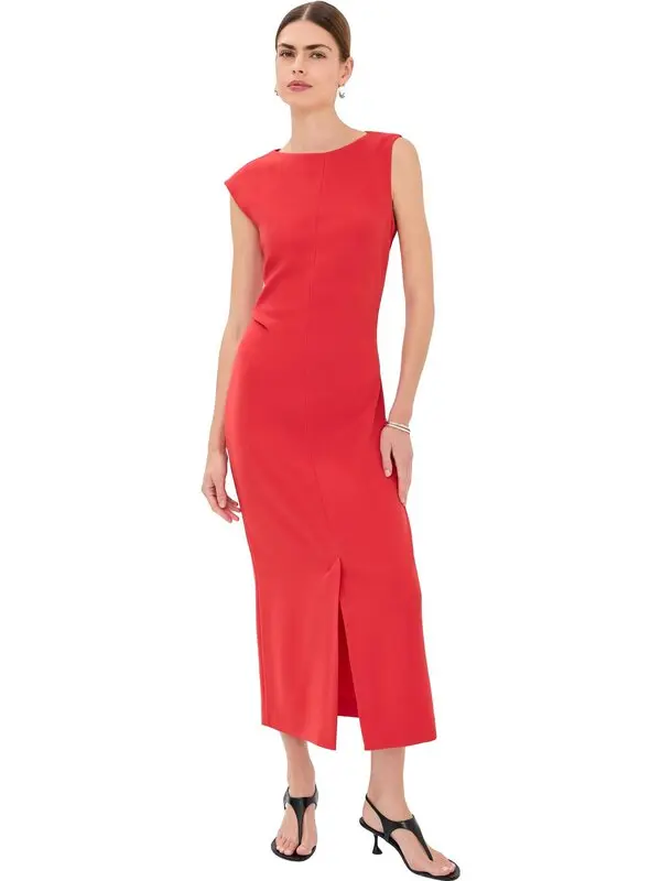 Proenza Schouler Matte Double Crepe Damea Dress - Tomato