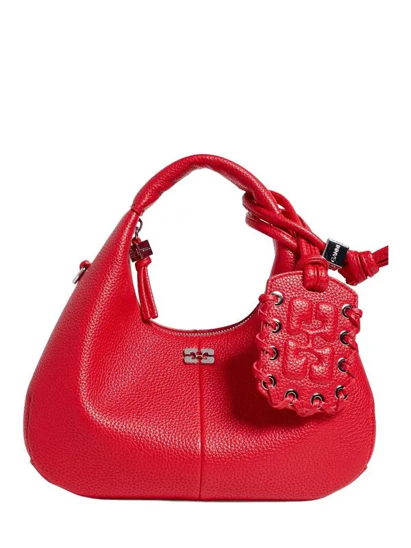 GANNI Mini Grained Hobo Bag - Goji Berry