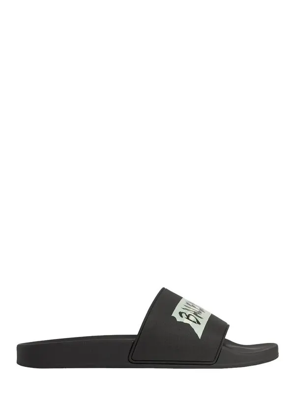 Balenciaga Pool Slide Sandal - Black/white