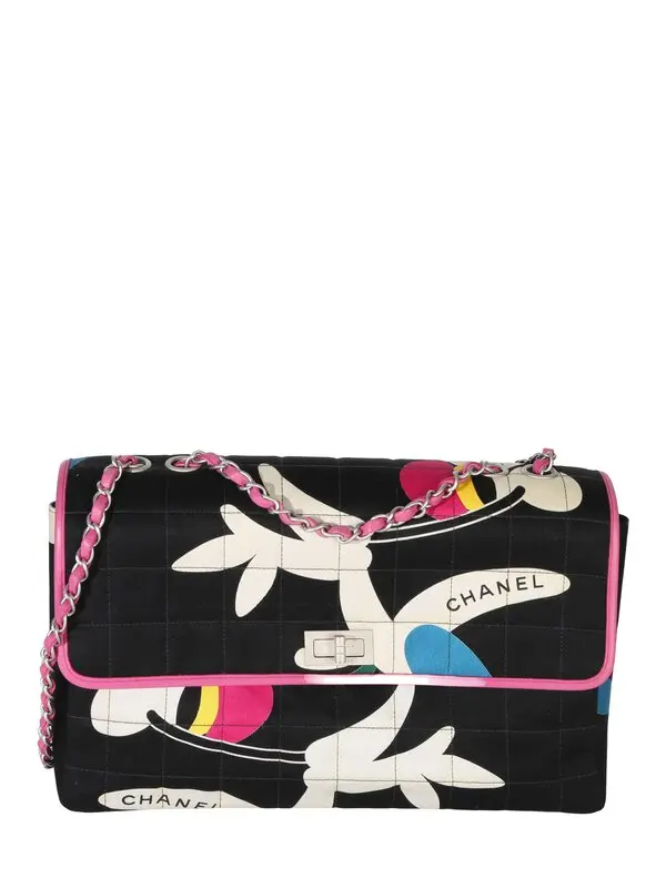 Chanel Printed Fabric 2.55 Reissue Flap - Black