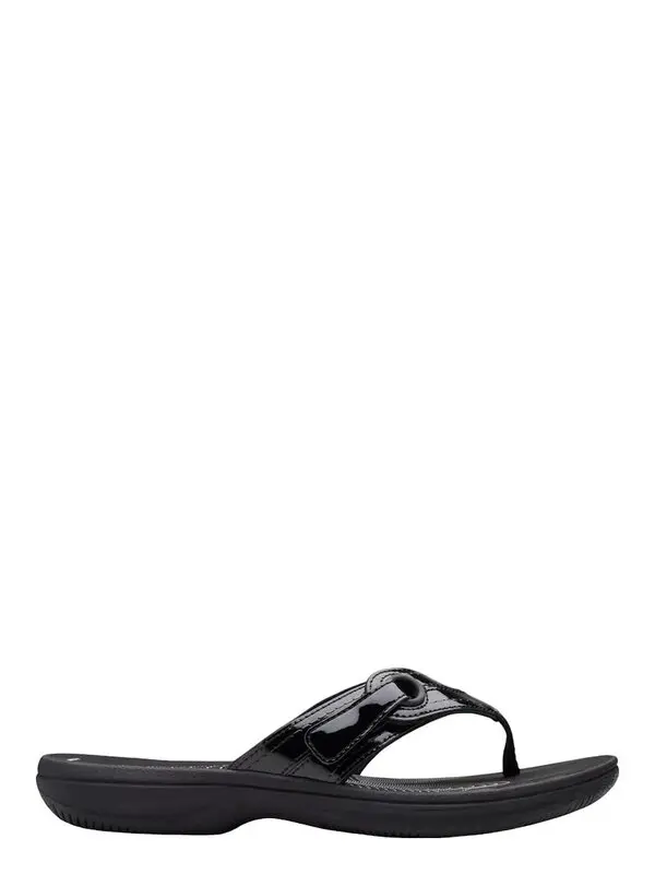 Clarks Breeze Reyna Thong Sandal - Black Patent