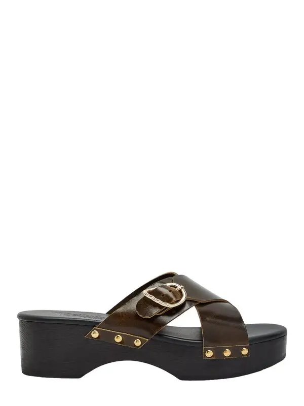 ANCIENT GREEK SANDALS Marilisa Stud-embellished Clog Sandals - Khaki