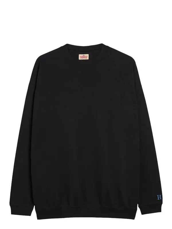STRETCH FRAISE Ribbed Stretch-cotton T-shirt - Black