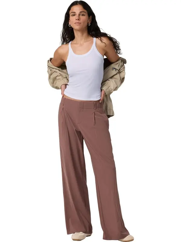 Vuori Villa Everyday Wide Leg Trouser - Sable